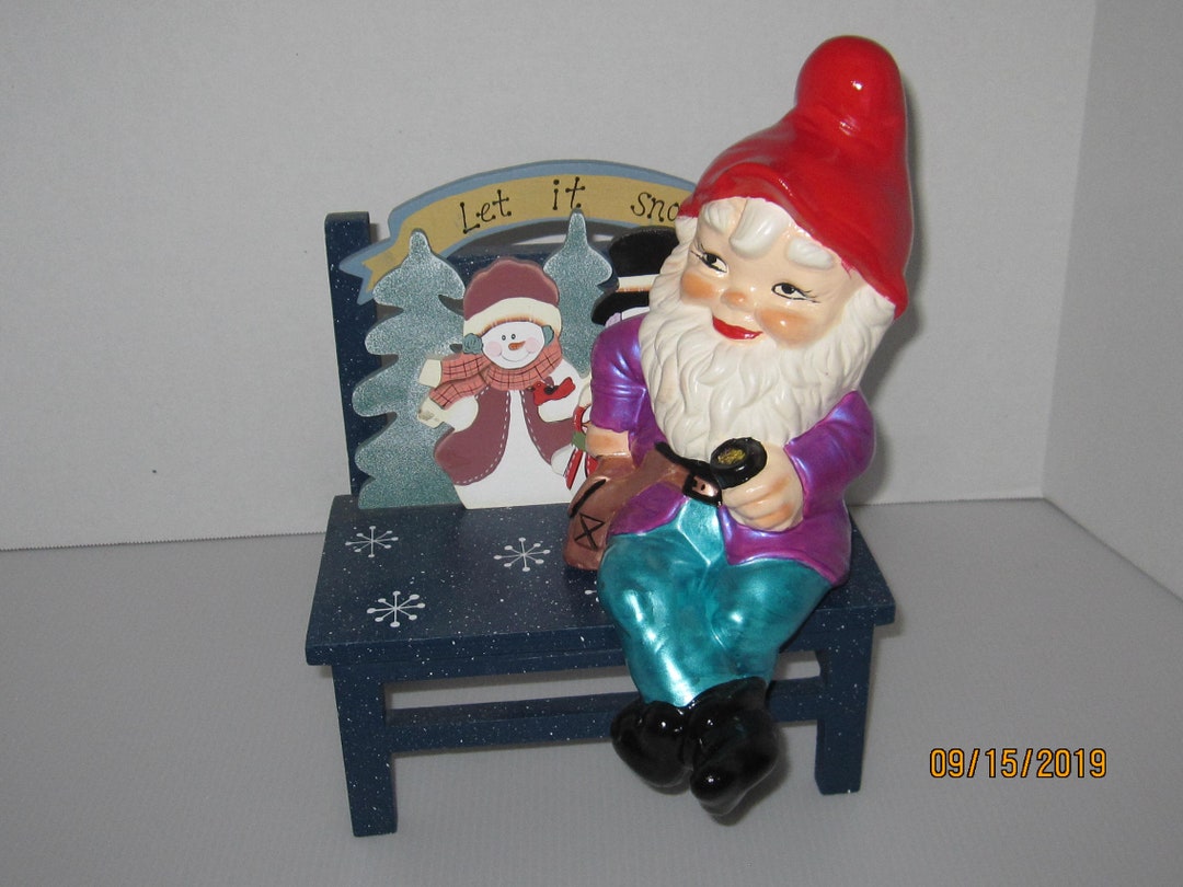 Sitting Garden Gnome With Chair - Etsy