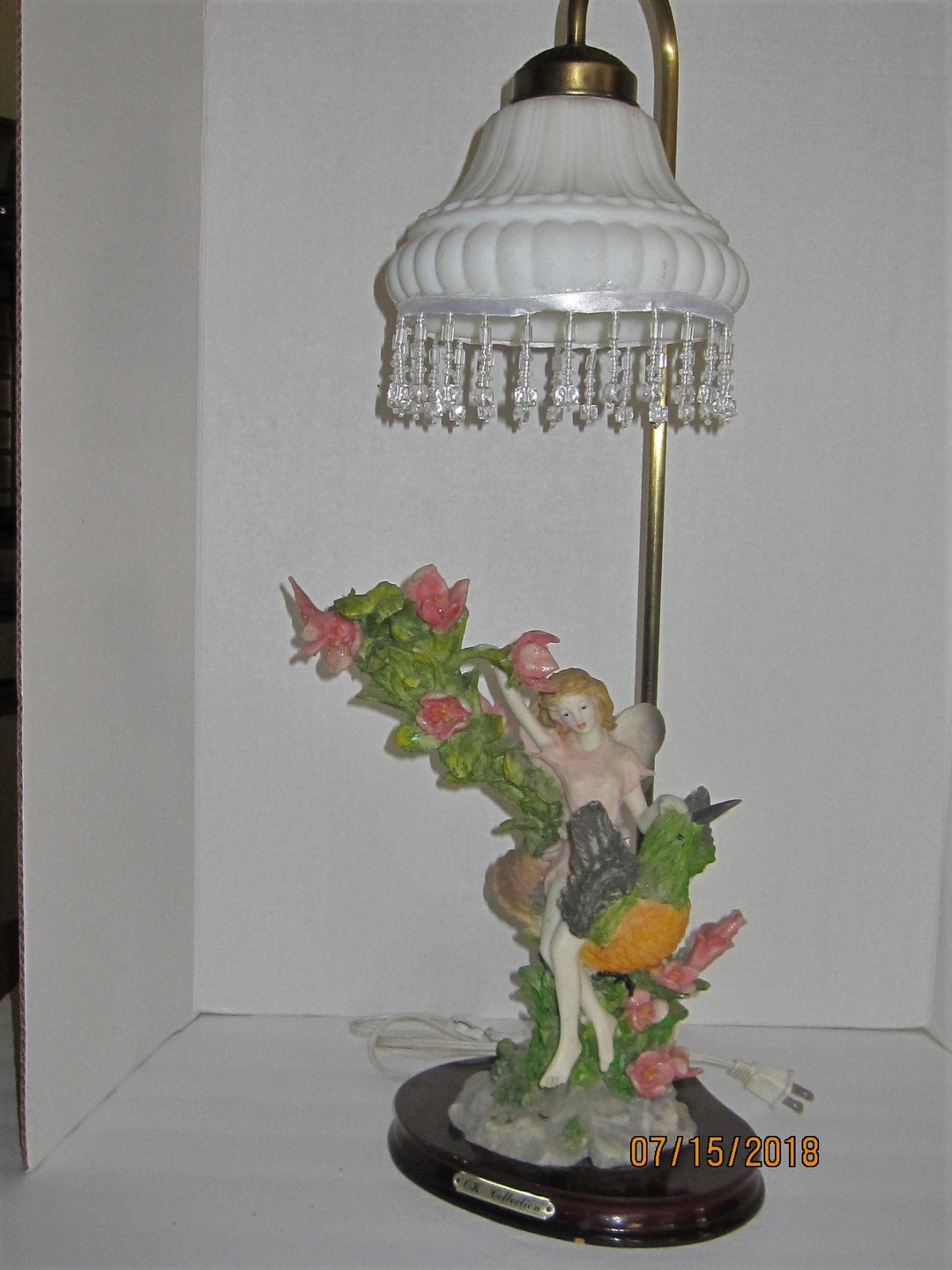 Vintage Porcelain Lamp a Fairie Riding in a Humingbird. - Etsy