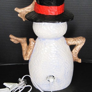 Snowman Electric Lamp - Etsy