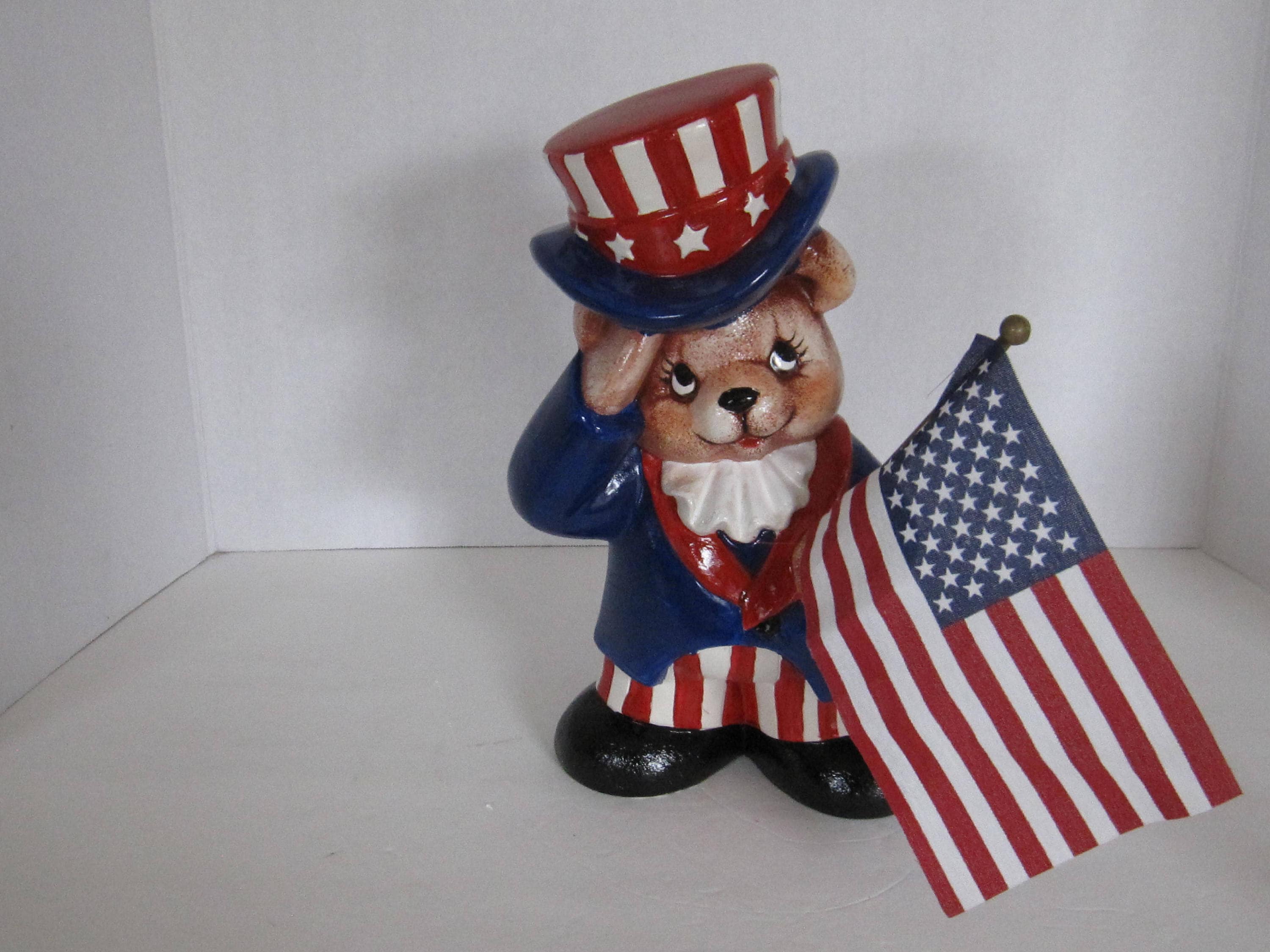 Uncle Sam Bear with Flag