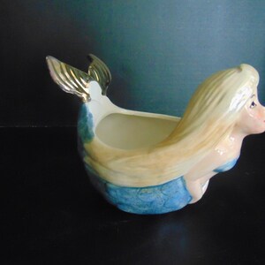 Mermaid Vintage Planter With Gold Tail - Etsy