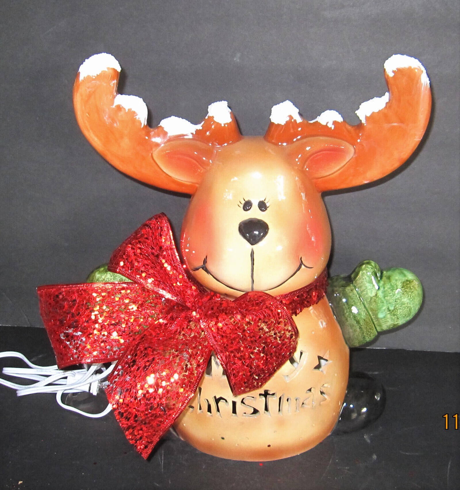 Medium Size Ceramic Reindeer Accent Table Lamp