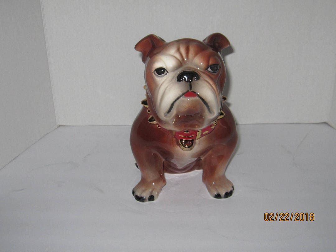 Bull Dog Piggy Bank 9 1/2 Inches Tall - Etsy
