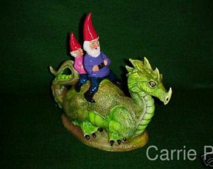 Gnomes Riding a Dinosaour - Etsy