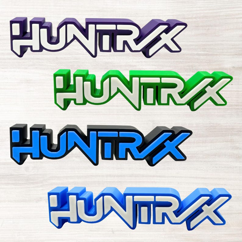 HUNTRIX Desk Sign - 3D Printed Kpop Demon Hunters Display (custom ...