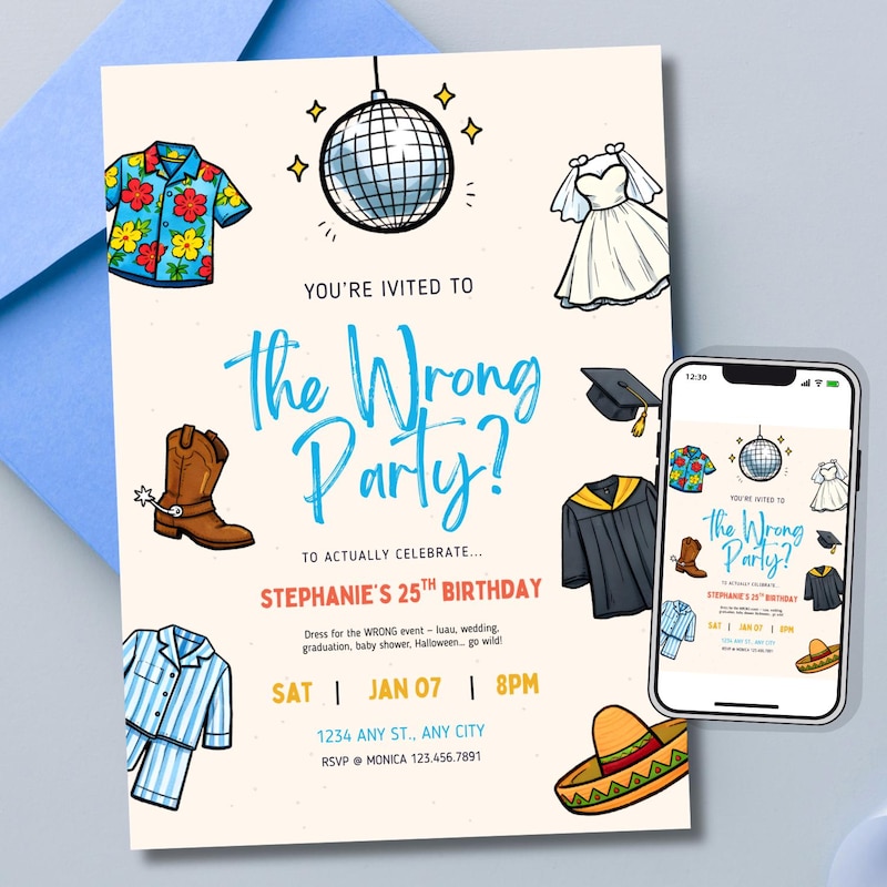Oops Wrong Party - Etsy