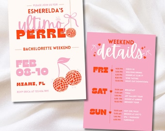 Ultimo Perreo Latina Bachelorette Invitation, Bad Bunny Inspired ...