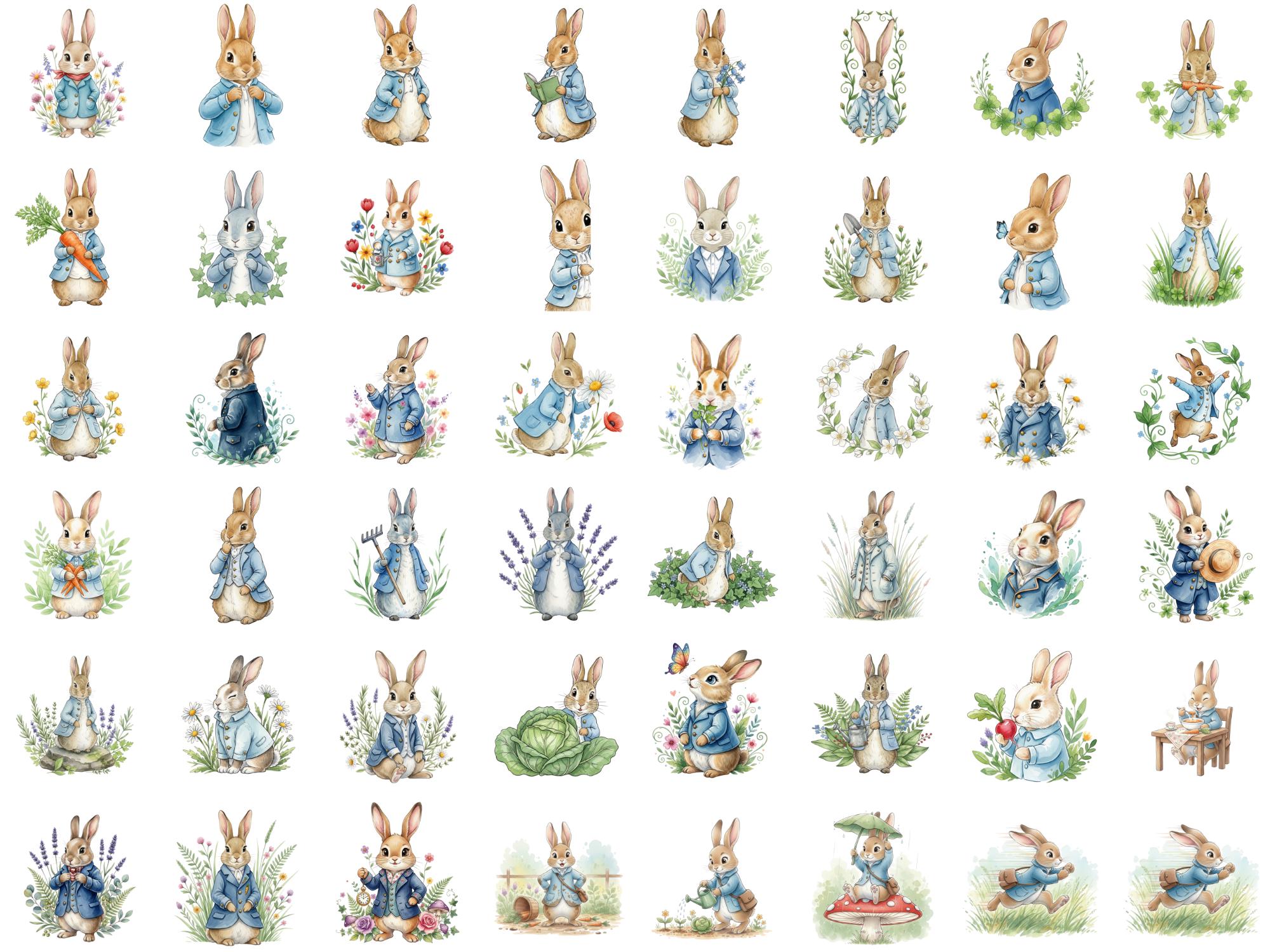 Peter Rabbit Watercolor Bundle: 100 + PNG Digital Designs - Etsy UK