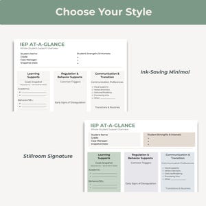 IEP at A Glance Printable Pdf | Special Education Teacher Organizer ...