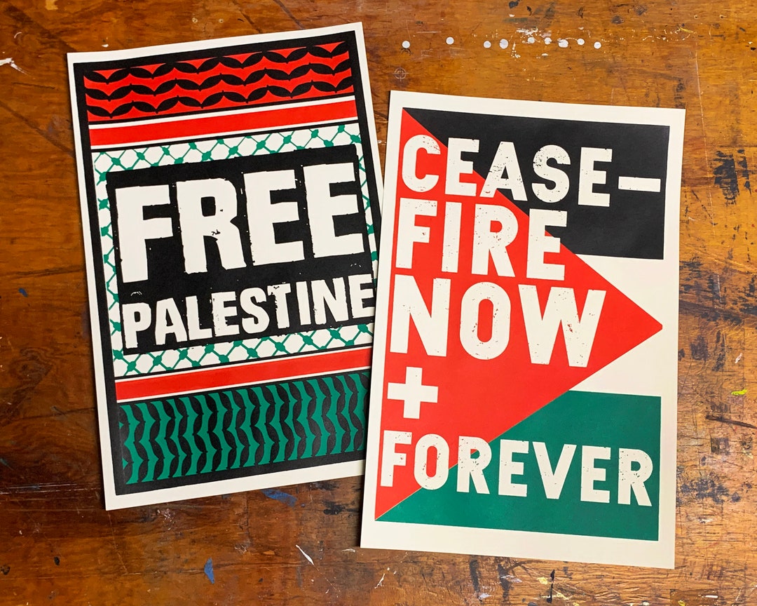 Palestine Posters + Totes: Ceasefire Now + Forever / Free Palestine ...