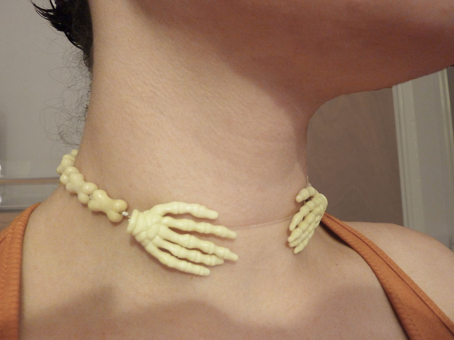 The Literal Choker Creepy Skeleton Hands Necklace - Etsy