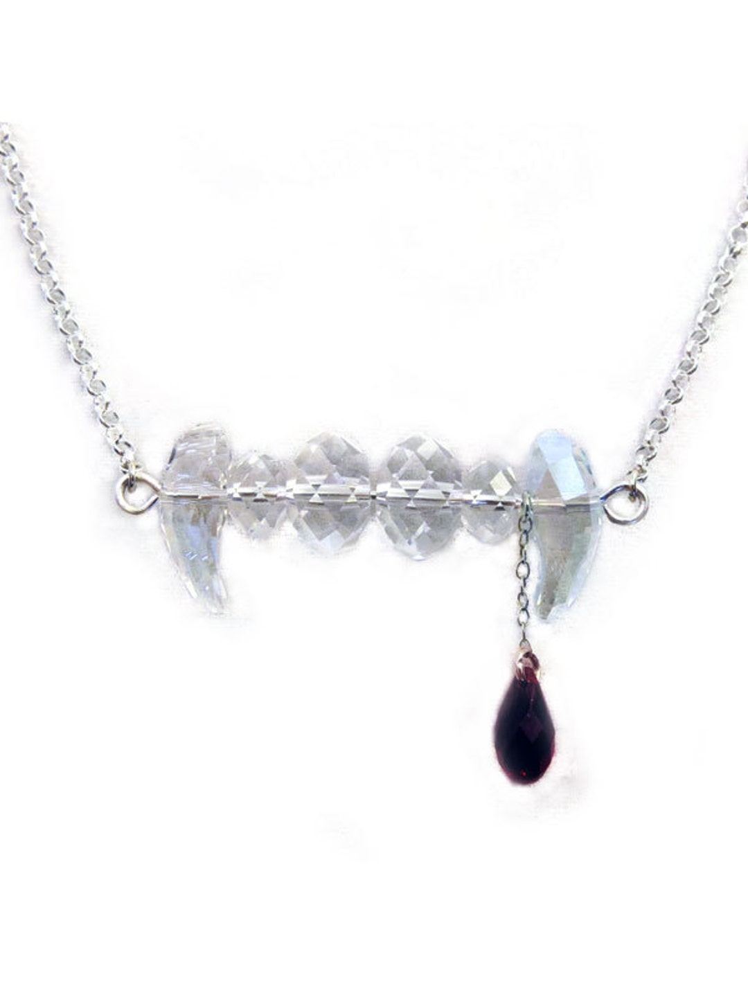 Vampire Fang Necklace With Swarovski Crystal - Etsy