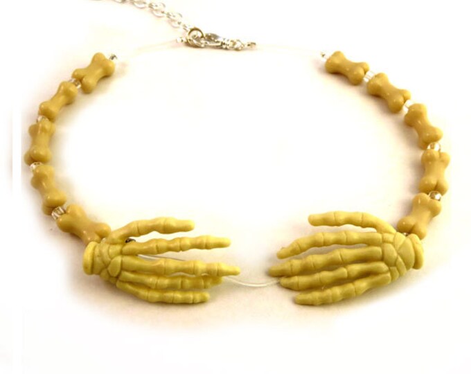 The Literal Choker - Creepy Skeleton Hands Necklace - Etsy