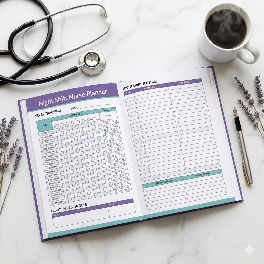 Night Shift Nurse Planner, Digital & Printable, RN Gift, Healthcare ...