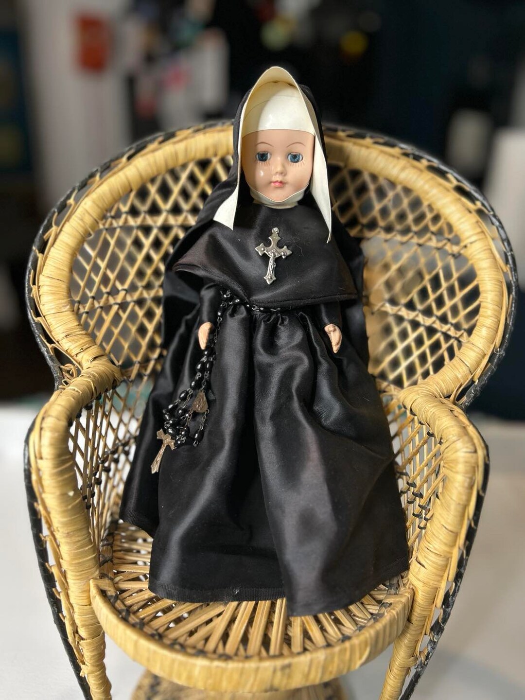 Vintage 11 Nun Doll in Original Habit With Crucifix on Chest and Roma ...