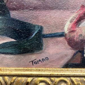 Vintage Jennie Tomao Tulips Floral Still Life Painting Oil on Board ...