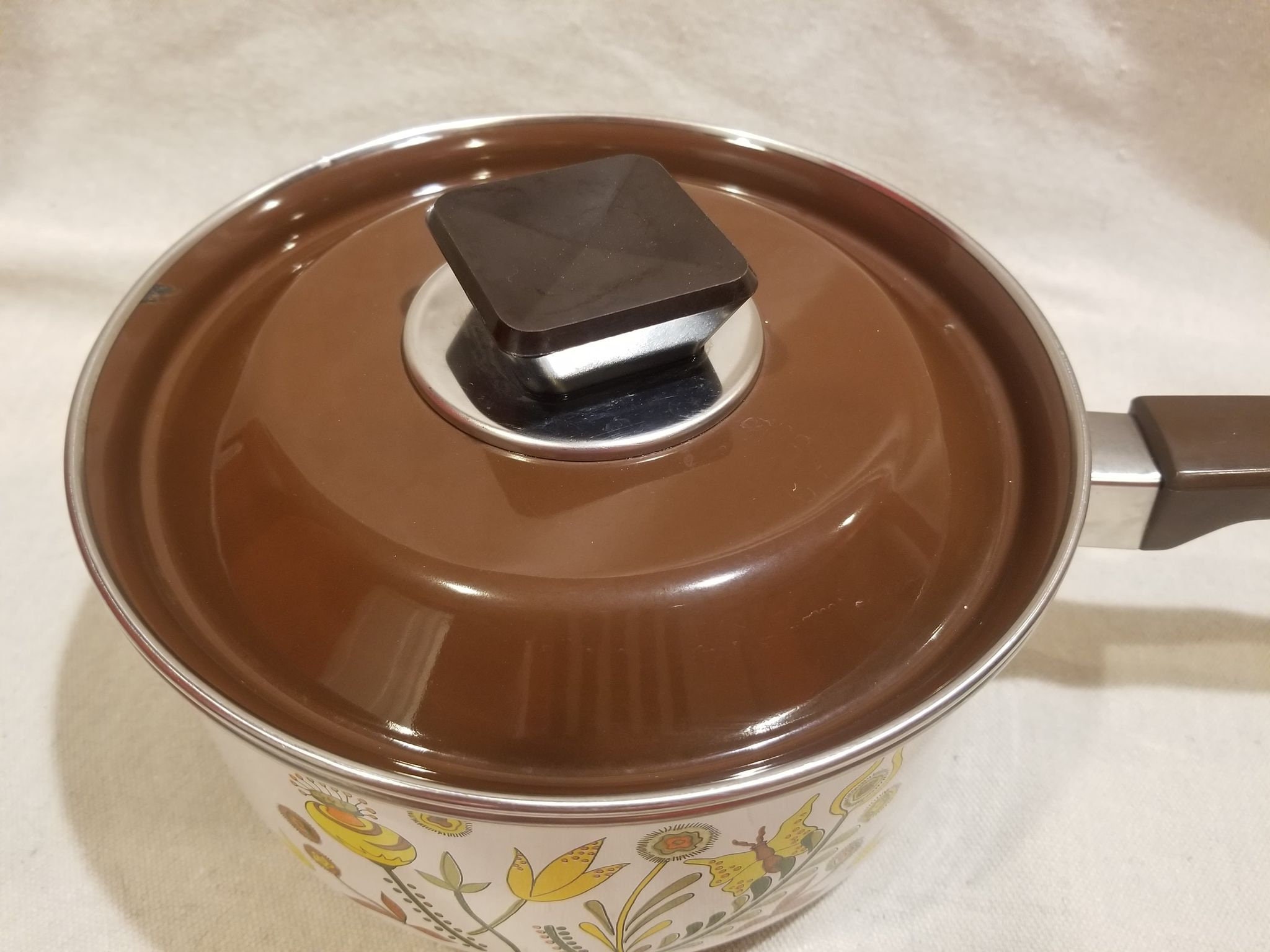 Vintage Retro Boho Mid Century MCM Farmhouse Kitchen Set of 2 Enamel ...