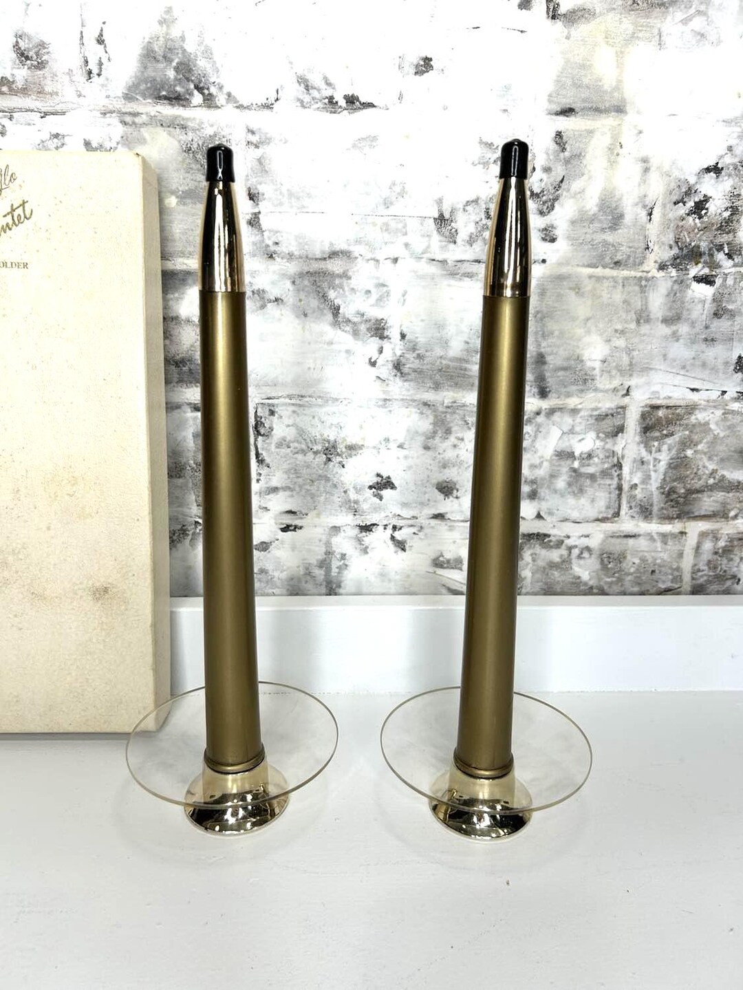Vintage MCM Gold Amber Glo Butane Candle Set - Waxless Taper Candles - Etsy