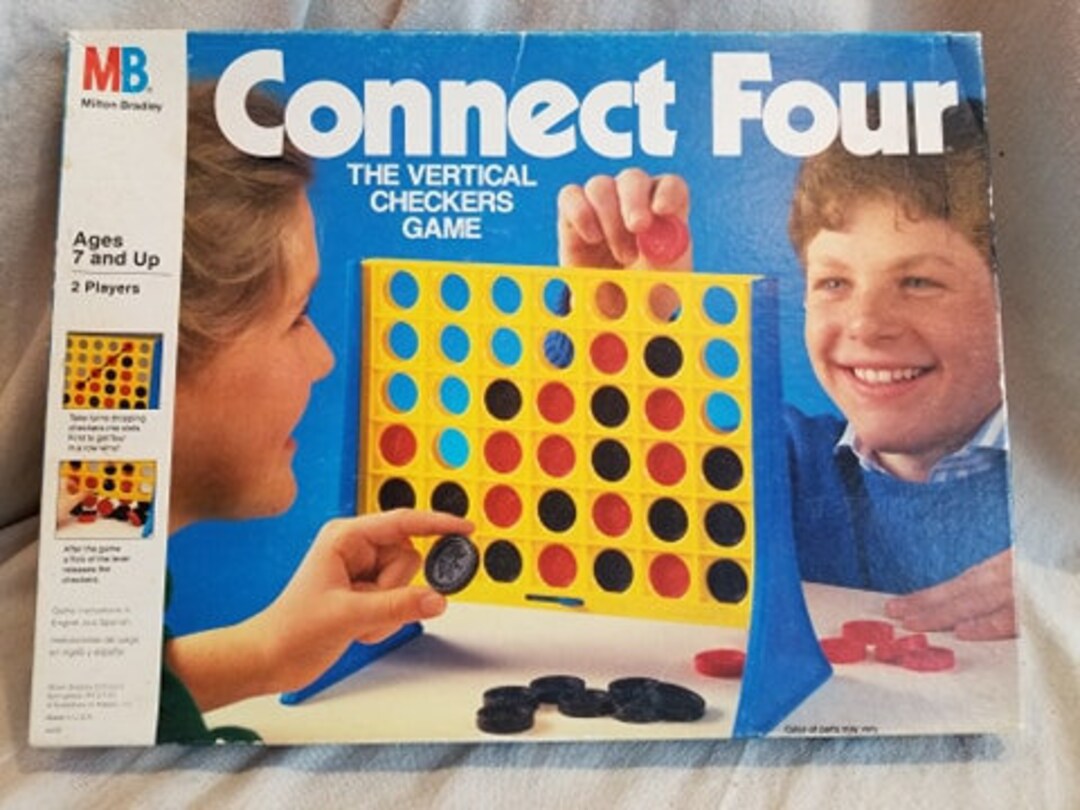 Vintage Retro Boho Mid Century MCM 1986 Milton Bradley Connect Four the ...