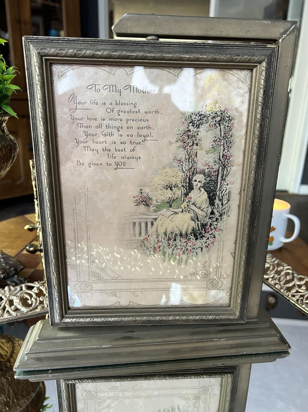 Vintage Retro Art Deco Gold and Brown Colored Wood and Plastic 8x10 ...