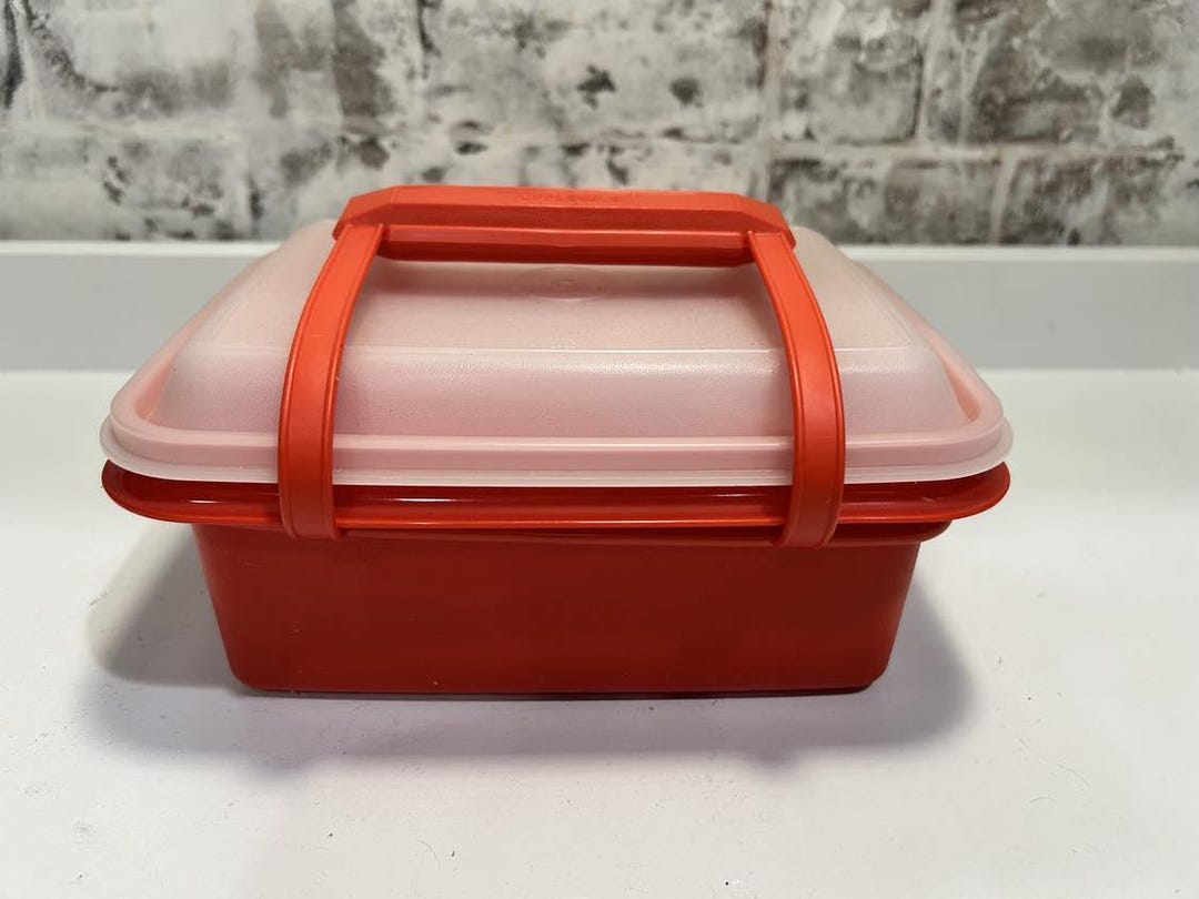 Vintage 1970s Tupperware Pak N Carry Orange Lunchbox Set, Food Storage ...