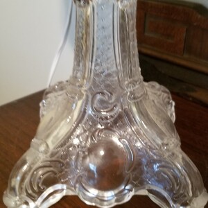 Antique Converted EAPG Princess Feather Glam Glass Sewing Oil Lamp to ...