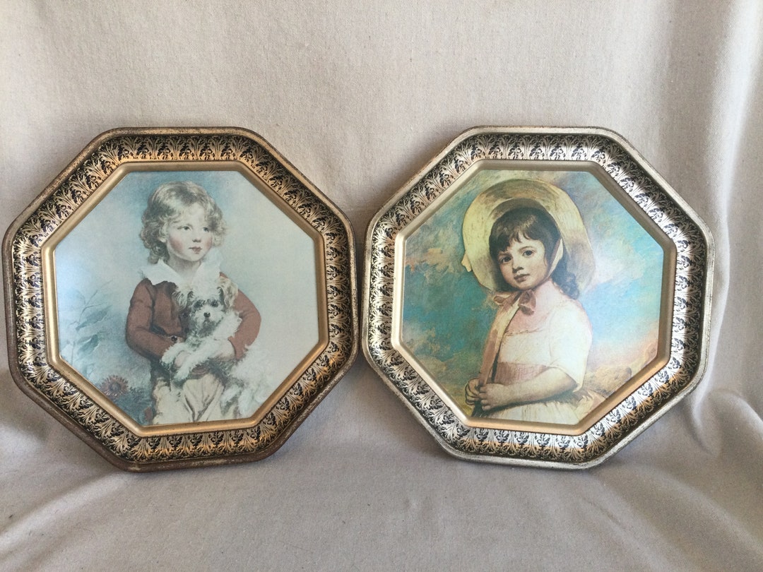 Vintage George Romney Wall Plaques: Master Simpson & Miss Willoughby - Etsy