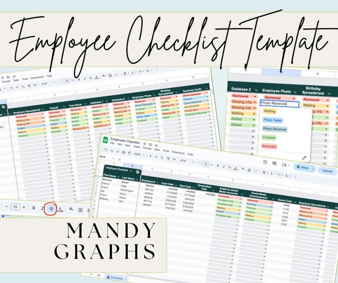 Employee Checklist Template - Google Sheets Employee Onboarding Tracker ...