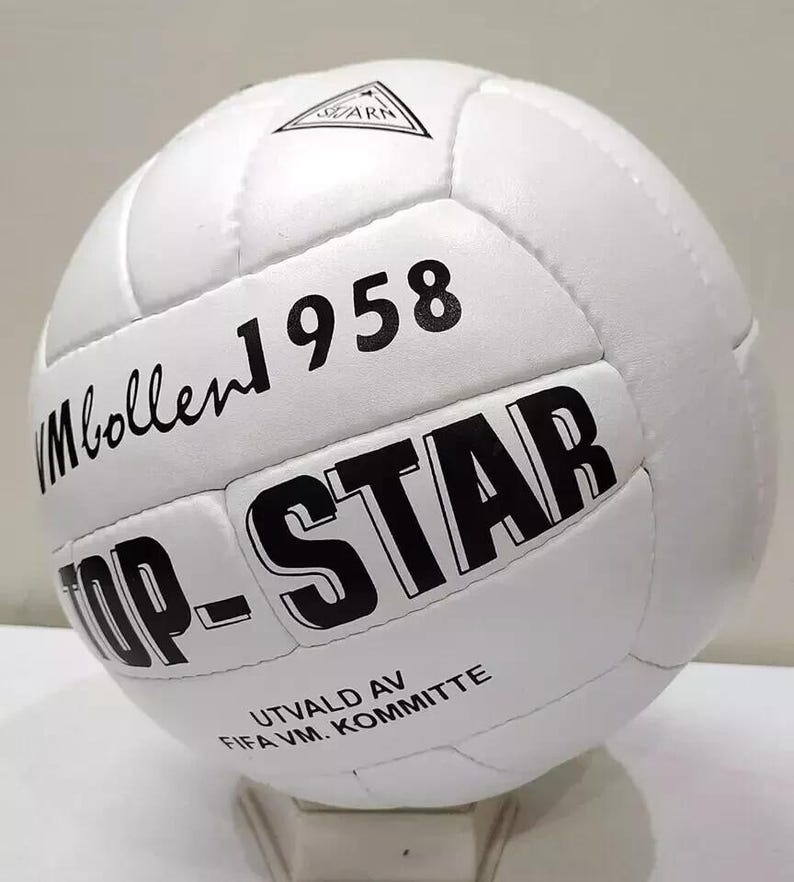 1958 FIFA World Cup Leather Soccer Ball - Top Star VM Bollen (size 5 ...