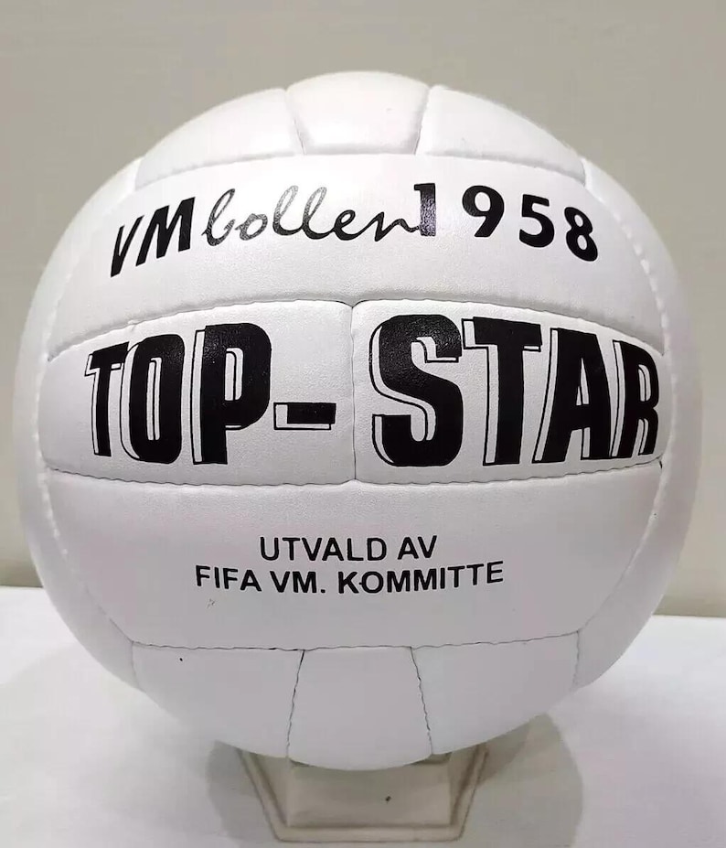 1958 FIFA World Cup Leather Soccer Ball - Top Star VM Bollen (size 5 ...