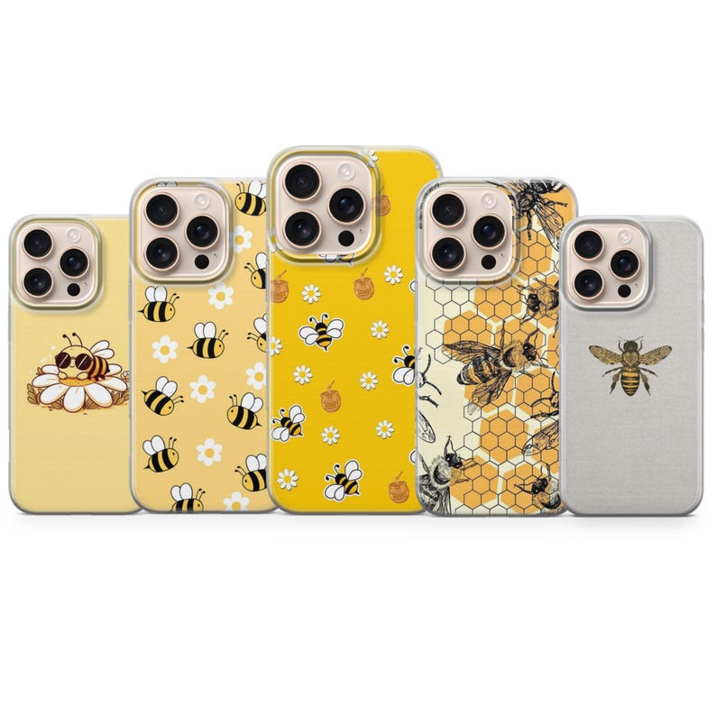 Honey Bumblebee Phone Case Floral Bee Cover for iPhone 17 Pro Max, 16e ...