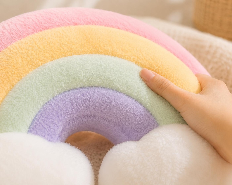 Pastel Rainbow Cloud Plush Pillow, Soft Nursery Decor Cushion - Etsy ...
