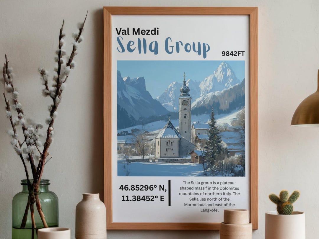 Dolomites Travel Poster - Travel Poster - Vintage Alpine Poster ...