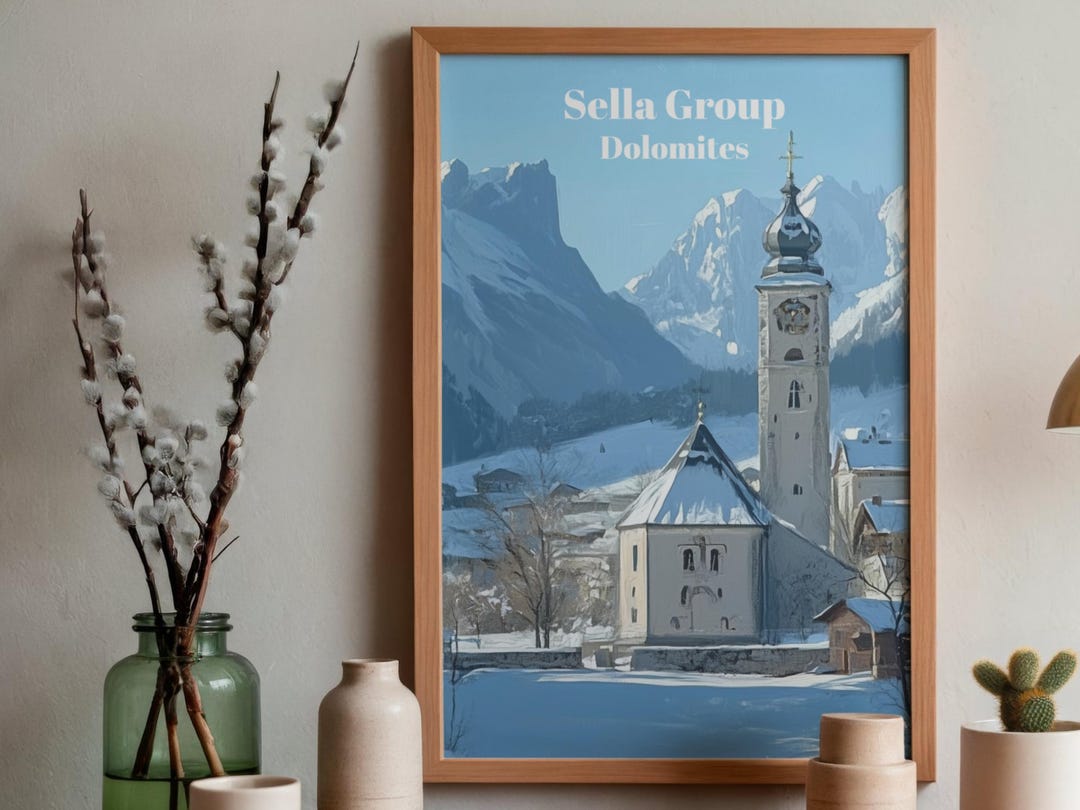 Dolomites Travel Poster - Travel Poster - Vintage Alpine Poster ...