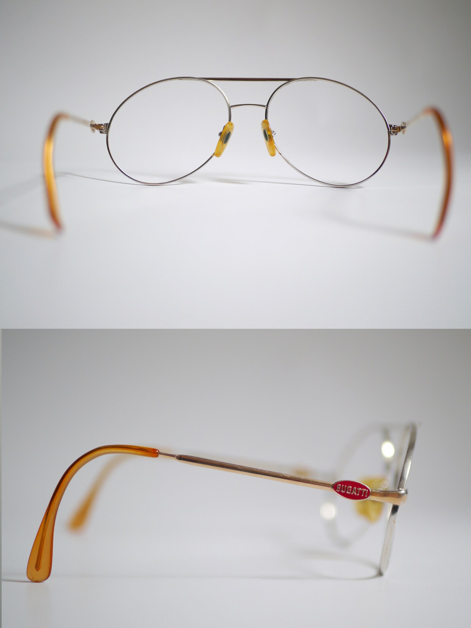 BUGATTI EYEWEAR Vintage Silver & Gold 80s Eye Frames Pilot | Etsy
