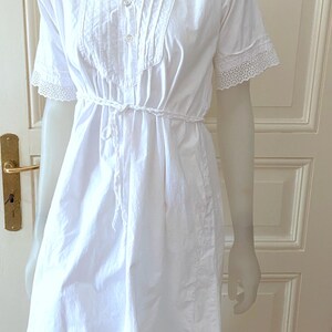 Romantic Antique White Cotton Shift Dress - Short Sleeves - Etsy
