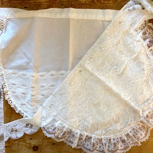 2 Set Vintage Aprons With Lace, Waitress Servant Half Apron, White ...