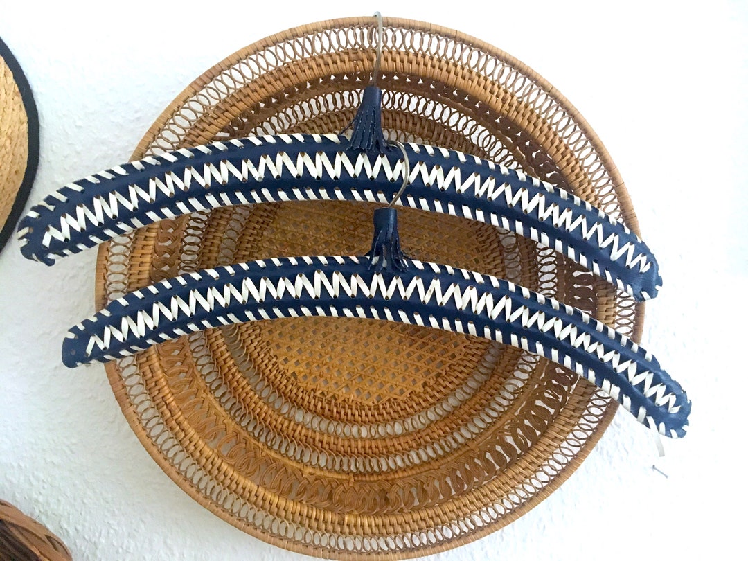 Boho Braided Clothes Hangers, Vintage Blue & White Decor, Set of 2 - Etsy