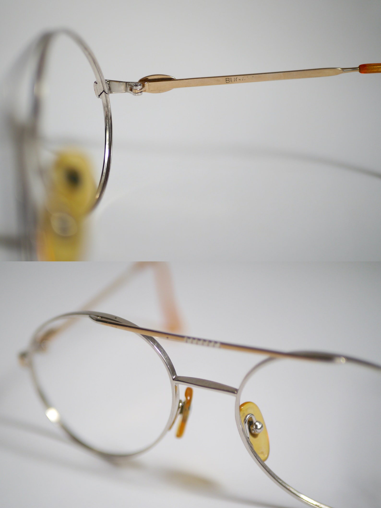 BUGATTI EYEWEAR Vintage Silver & Gold 80s Eye Frames Pilot | Etsy