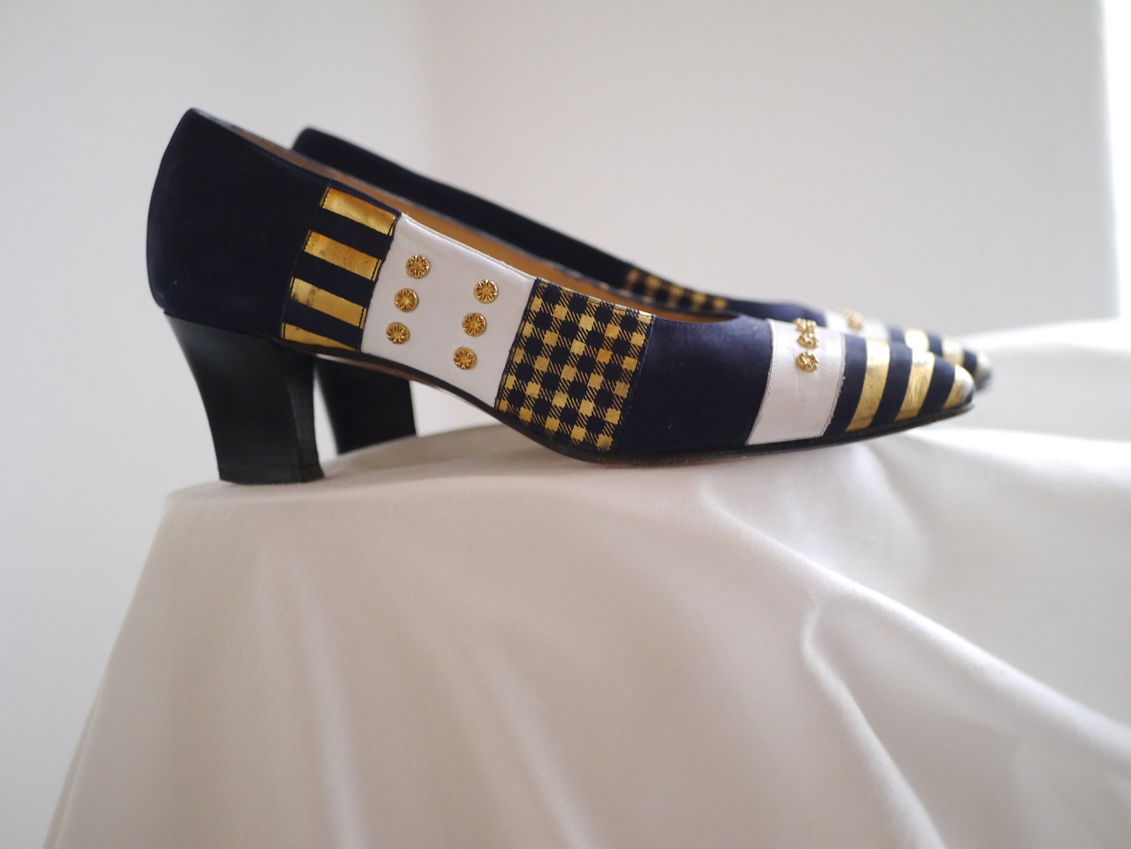 80s pumps / mid heels vintage glamour pumps / vintage size | Etsy