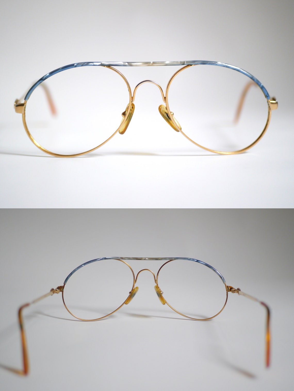 BUGATTI EYEWEAR Vintage Silver & Gold 80s Eye Frames Pilot | Etsy