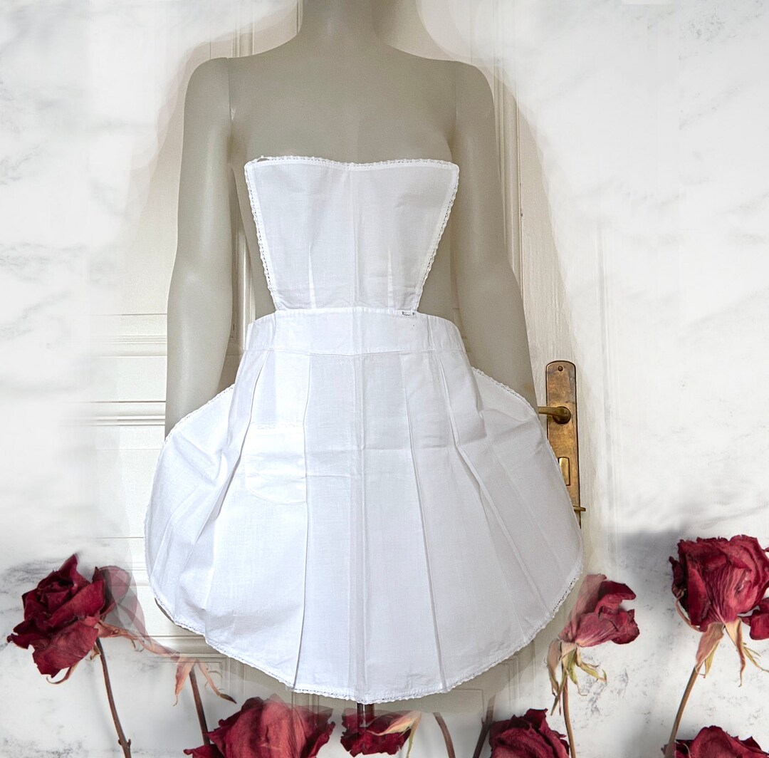 Vintage Waitress Apron, White Cotton French Maid Apron - Etsy