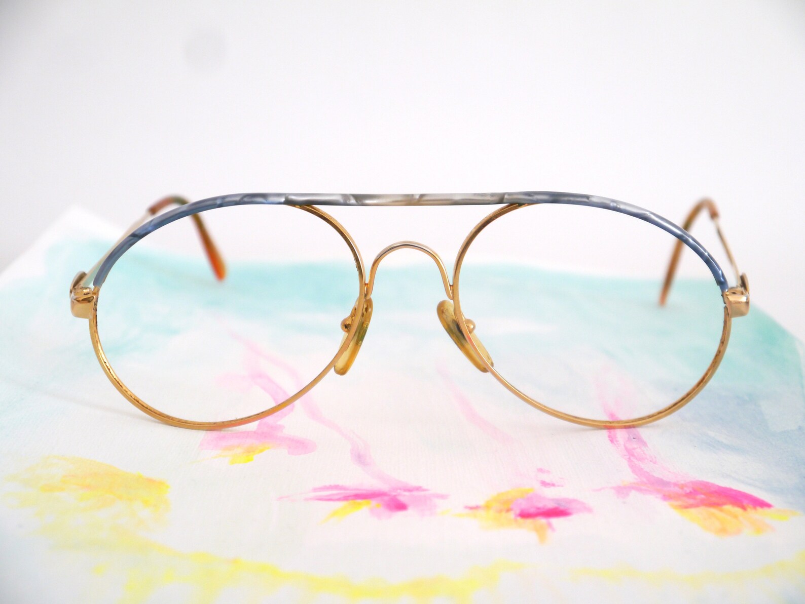 BUGATTI EYEWEAR Vintage Silver & Gold 80s Eye Frames Pilot | Etsy