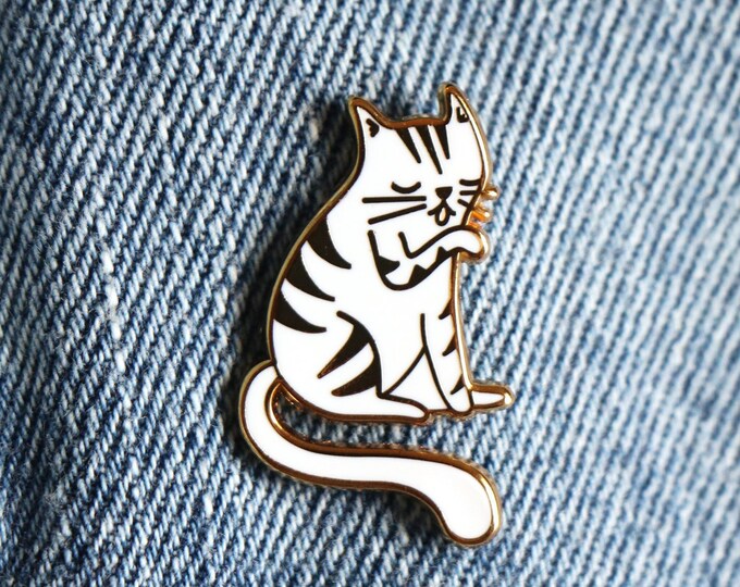 CAT Enamel Pin, Enamel Pin Cat, Cat Lapel Pin, Cat Pin, Cat Brooch ...