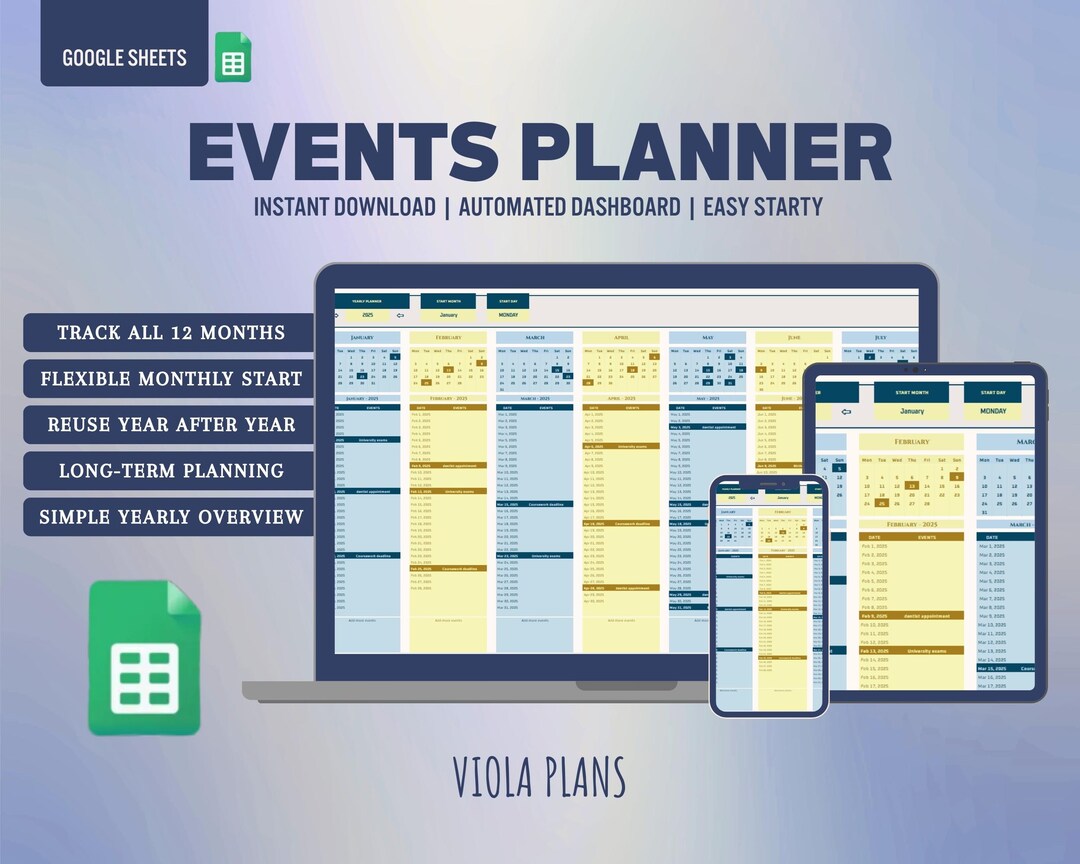 Lifetime Annual Calendar Template | Smart Google Sheets Planner ...