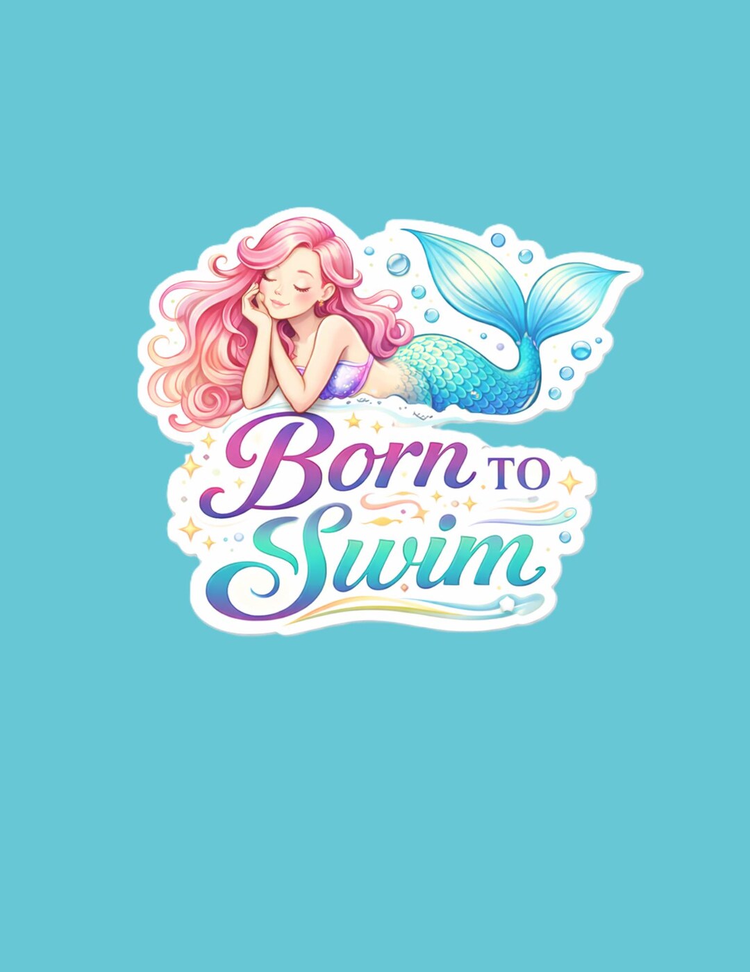 Born to Swim Mermaid Sticker - Etsy
