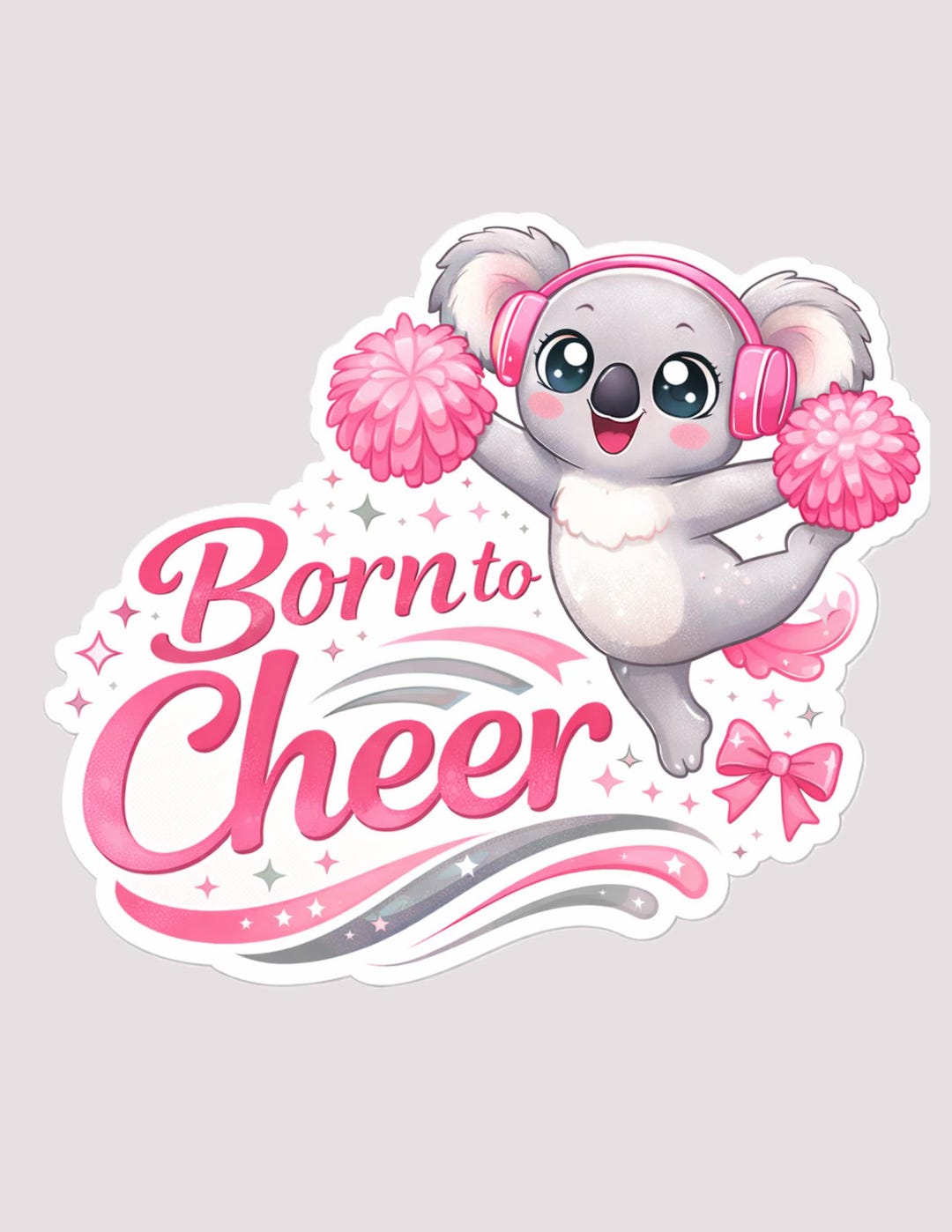 Born to Cheer Sticker – Cute Koala Cheer Sticker | Cheerleader Gift ...