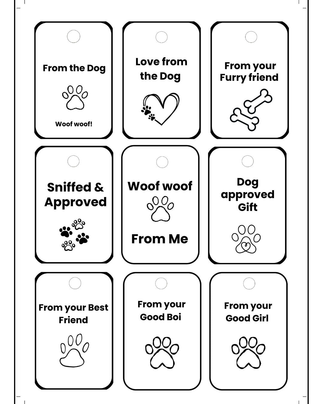 Dog Gift Tags Printable | From the Dog Gift Tags | Funny Pet Gift Tags ...