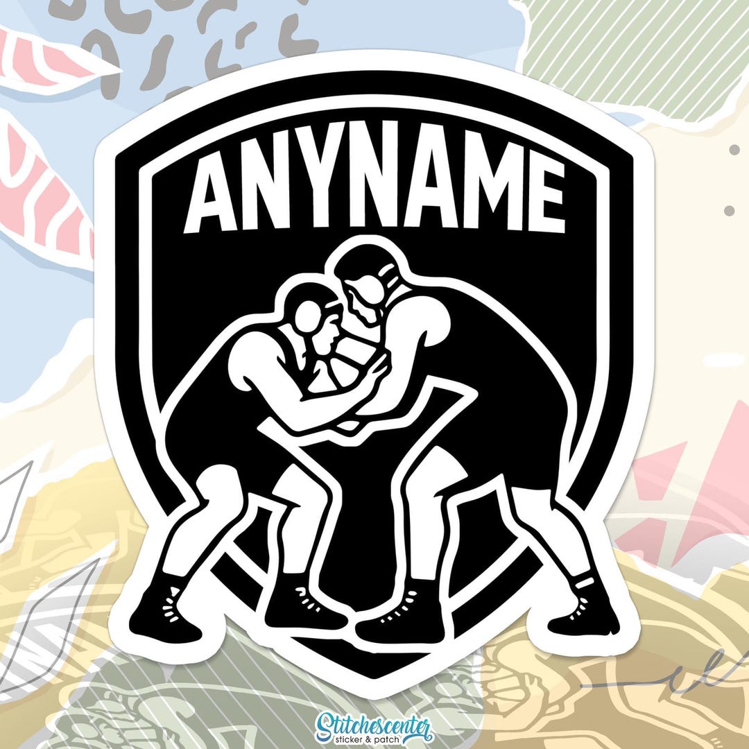 Custom Wrestler Name Sticker Personalized Text Wrestling Combat Sport ...