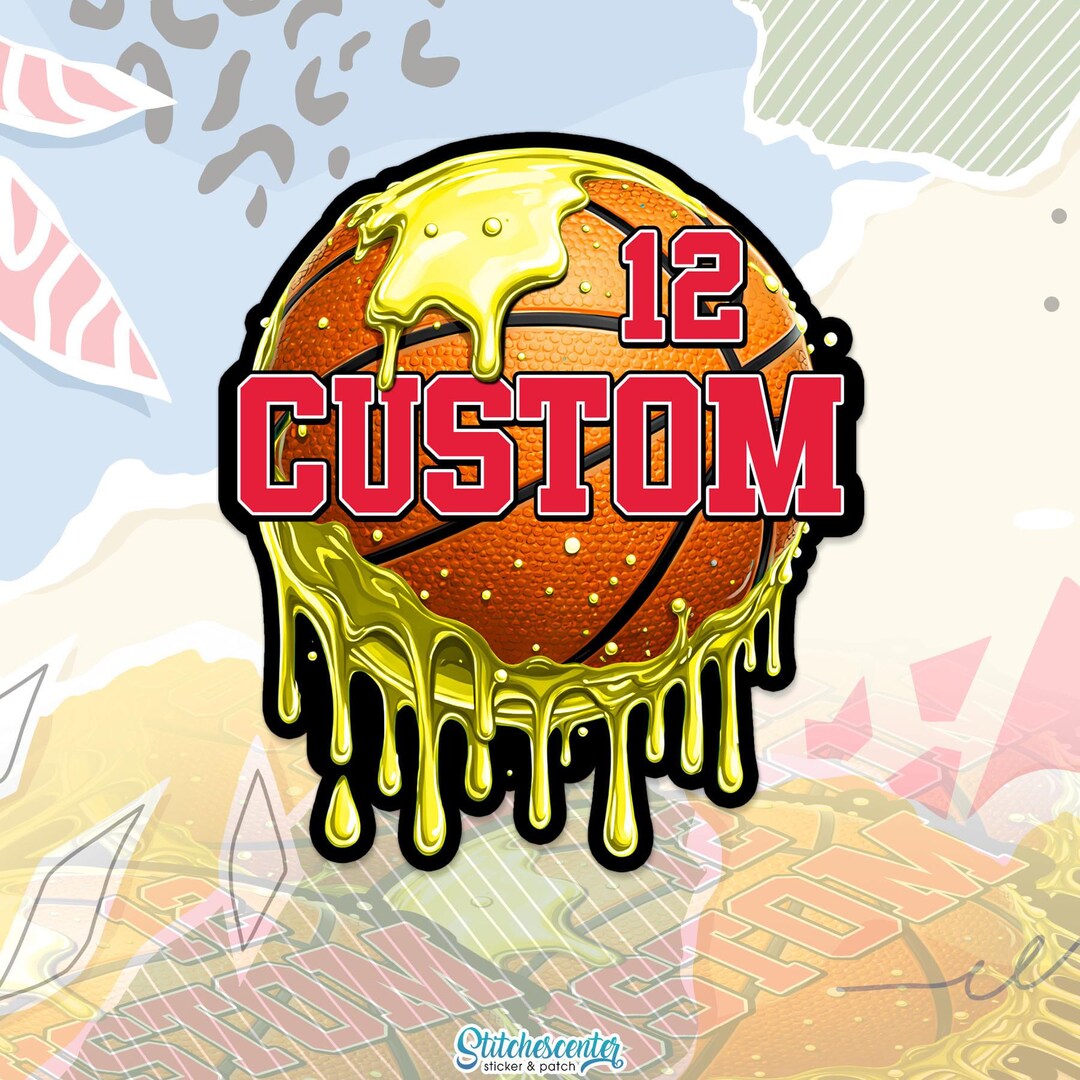 Custom Basketball Name Sticker Personalized Text Number Ice Cream ...